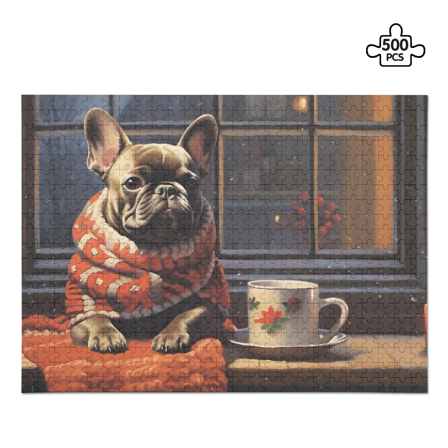 Frenchie 500-Piece Puzzle – fun, vibrant, durable