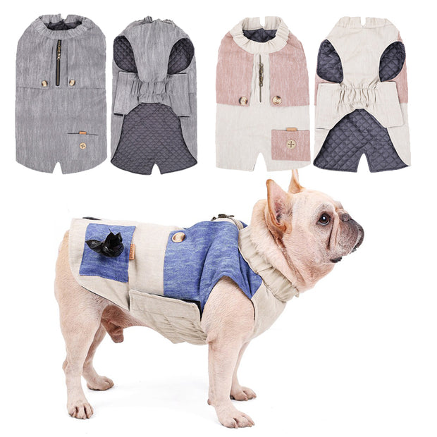 Zipper Pet Jacket with Pocket – Warm Dog Vest Coat – frenchie Shop