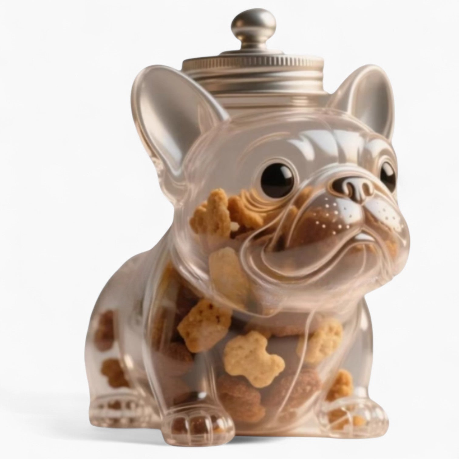 SnaXie French Bulldog Treat Jar – Cute Transparent Snack Container for