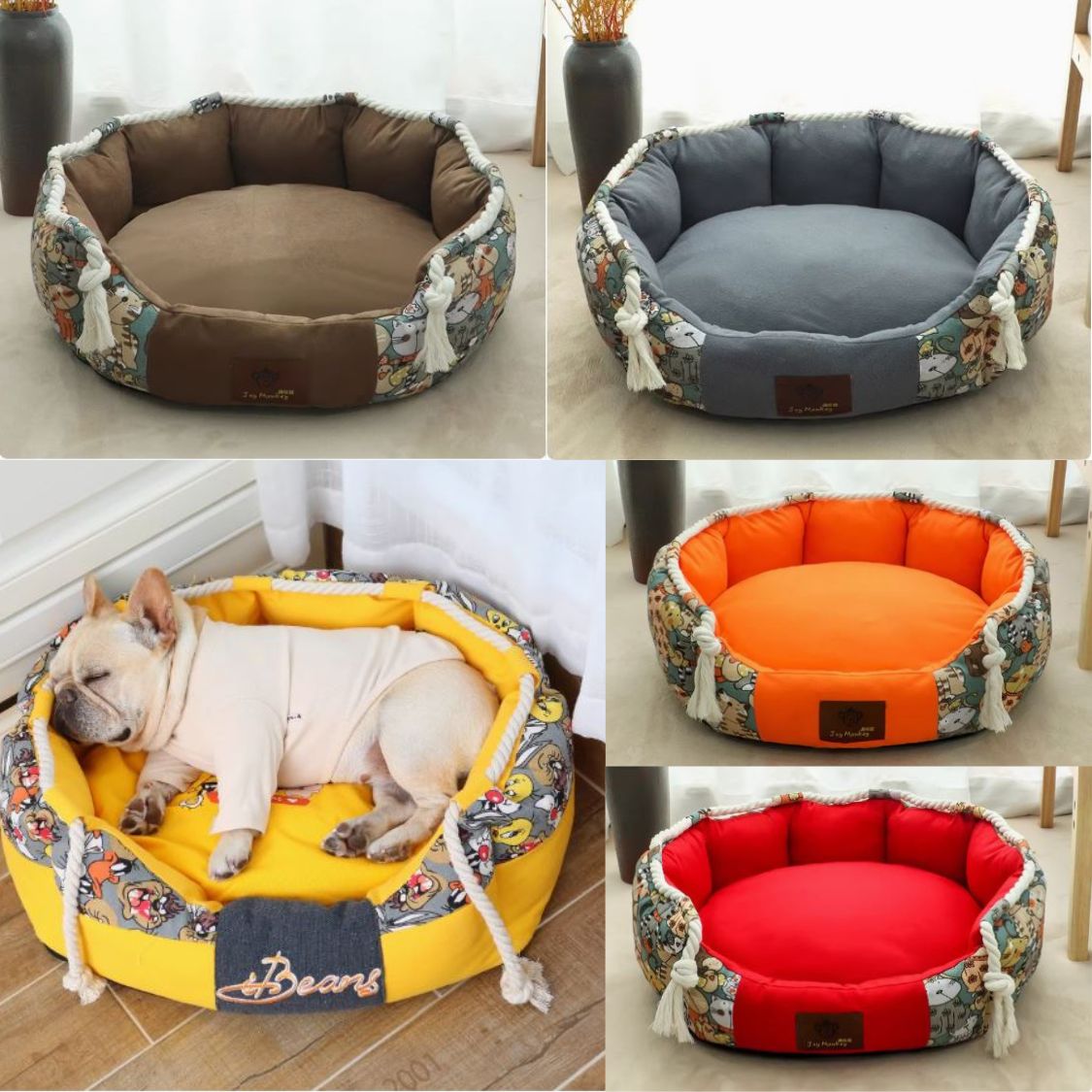PawHaven Soft Frenchie Bed - Comfortable and Stylish Sleep Solution fo