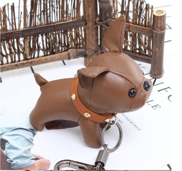 Leather Frenchie Keychain – Handcrafted & Durable