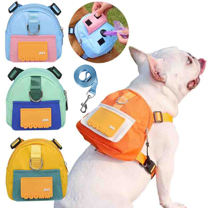 Dog Harness Backpack – Adjustable & Spacious for Frenchies